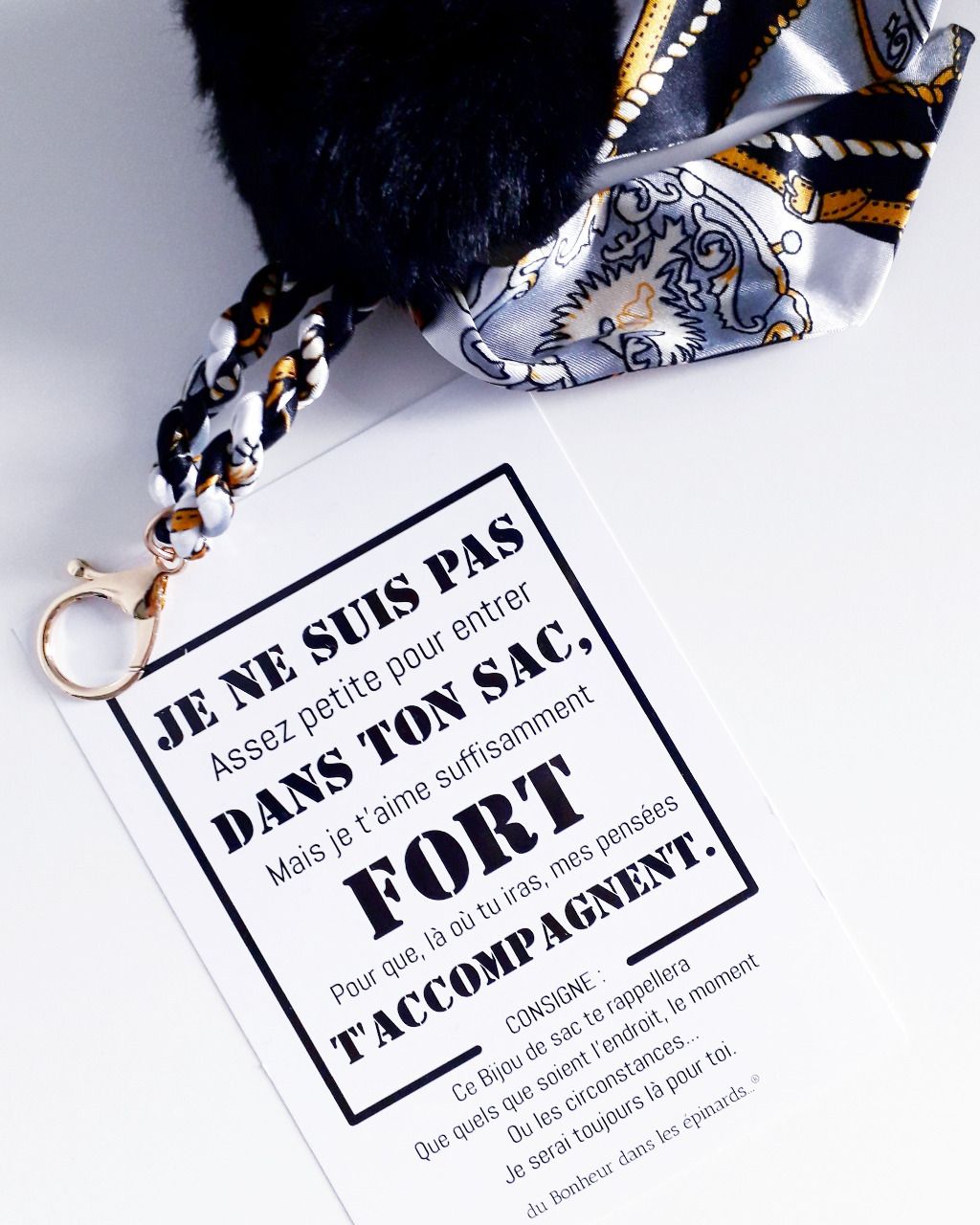 CARTE JE NE SUIS PAS ASSEZ PETITE + 1 BIJOU DE SAC CHIC- S22 ...